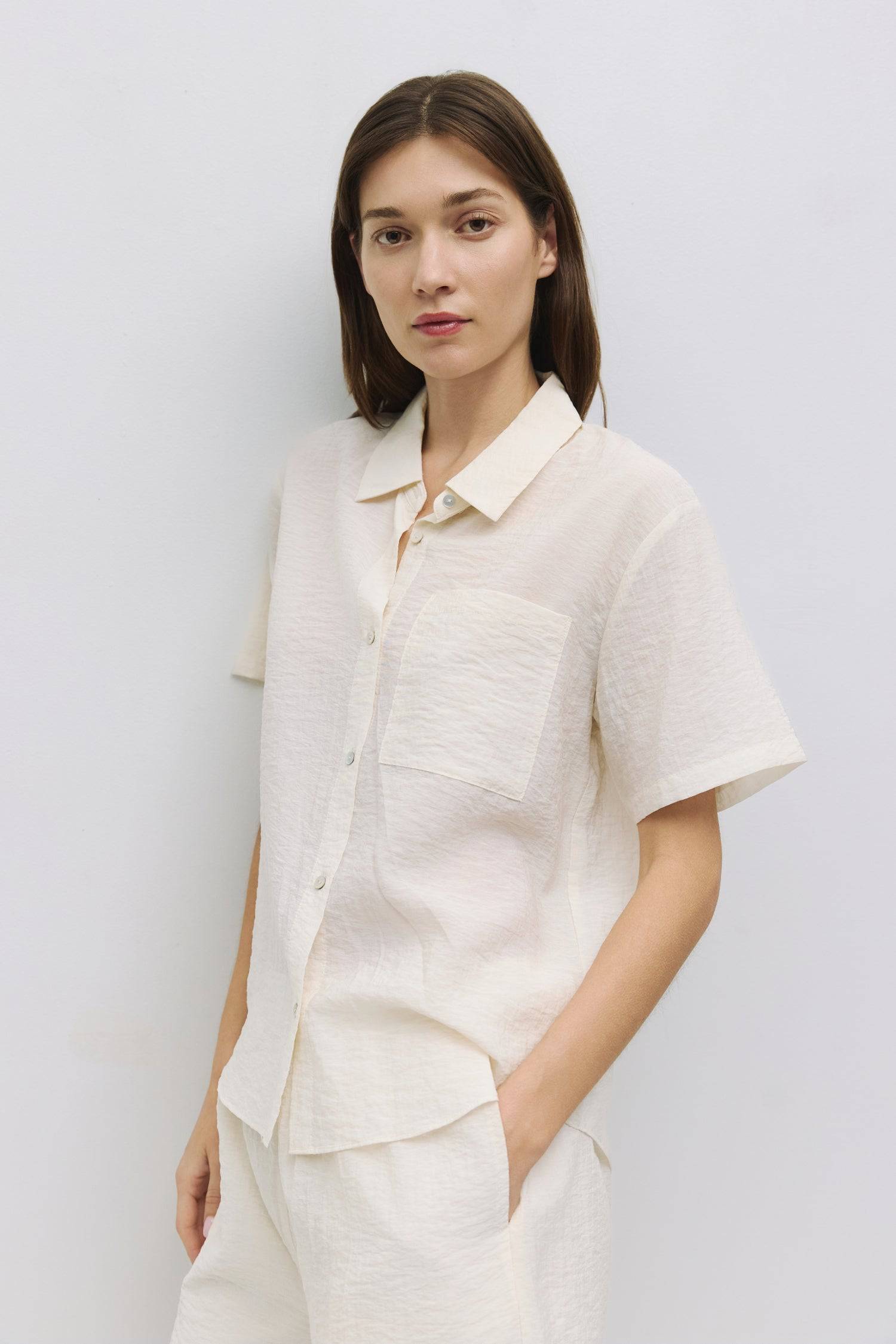 The Alden Top | Semi-Sheer Short Sleeve Button-Down Top – Mod Ref | Common Market
