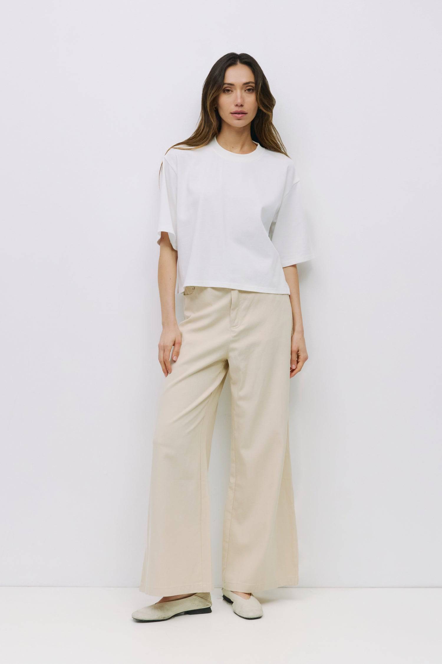 The Daphne Top | Cotton T-Shirt with Elbow Sleeves
